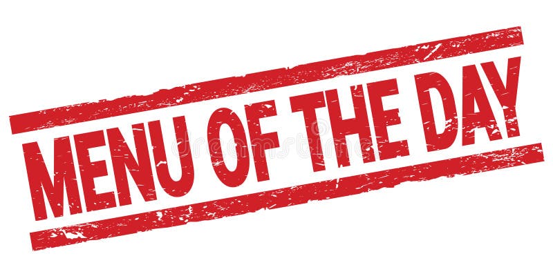 MENU of the DAY Text on Red Rectangle Stamp Sign Stock Illustration ...