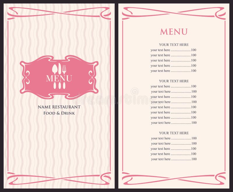 Menu De Calibre Avec Le Prix Illustration de Vecteur - Illustration du ...