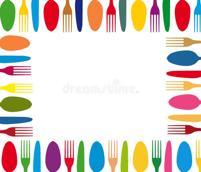 Menu De Fond De Couleur De Couverts Illustration Stock - Image: 44196694