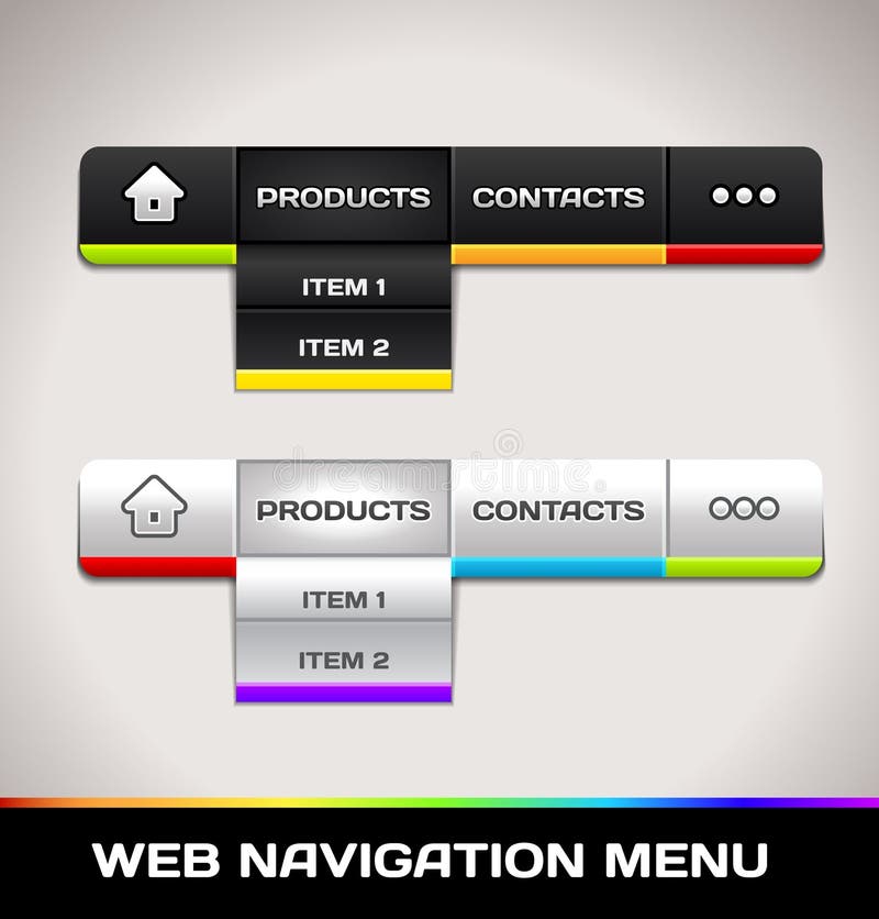 Ligne Icônes De Menu De Navigation Illustration de Vecteur ...