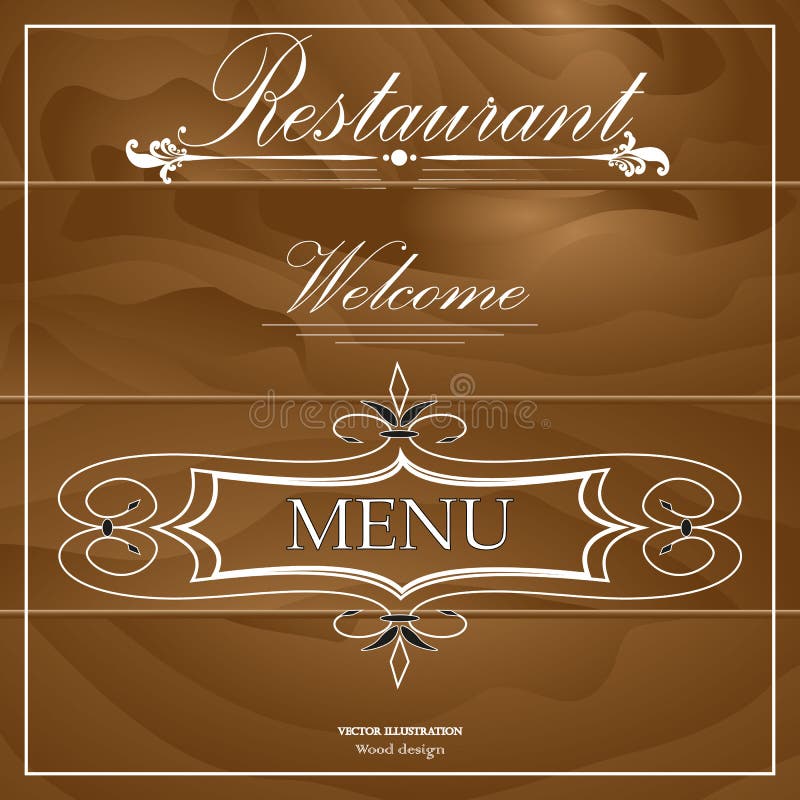 Menu De Restaurant Sur Le Fond En Bois Illustration de Vecteur ...
