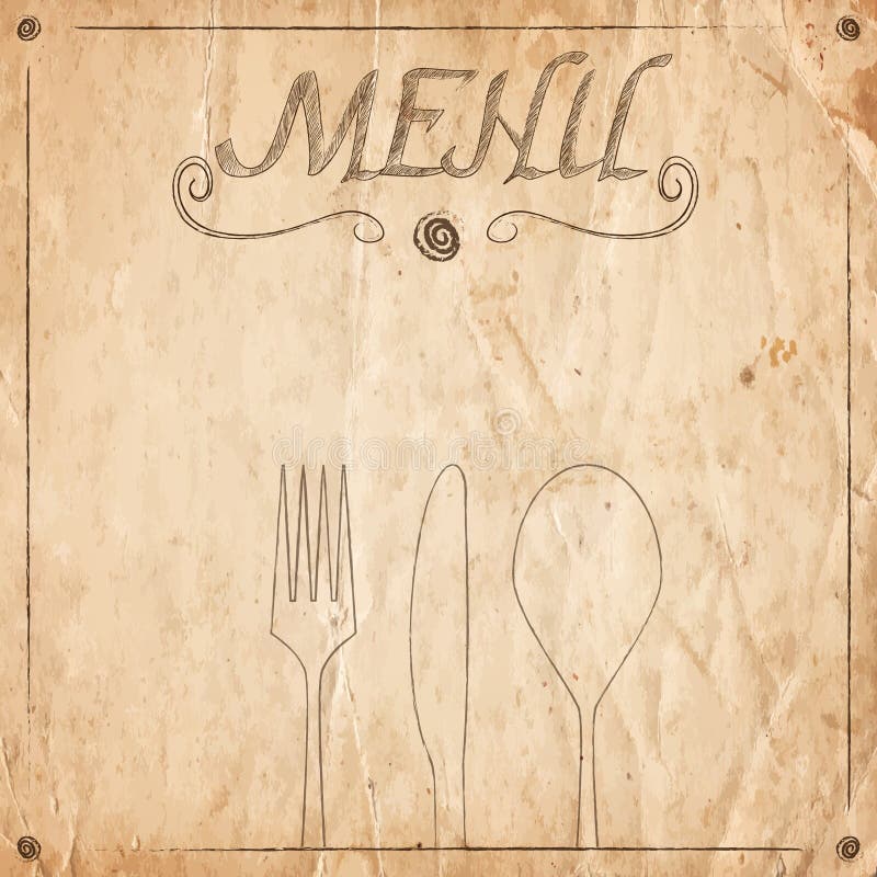 Menu De Restaurant Sur Le Vieux Fond De Papier Illustration Stock ...