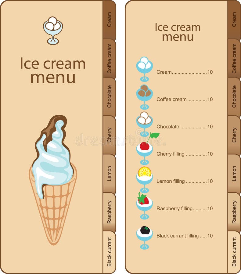 Menu del gelato illustrazione vettoriale. Illustrazione di ...