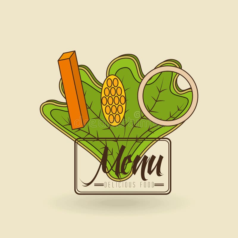 Menu delicious food design stock illustration. Illustration of ...
