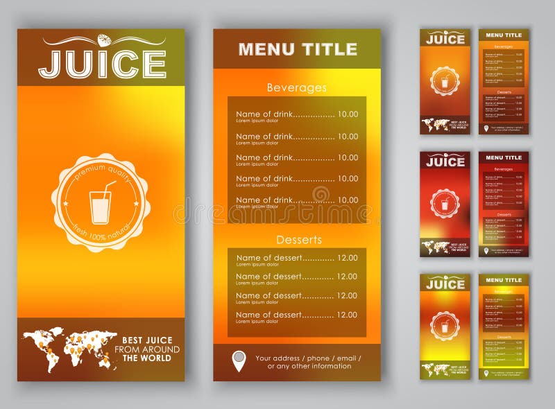 Fast Food Menu. Set of Food and Drinks Icons. Flat Style Design. Stock ...