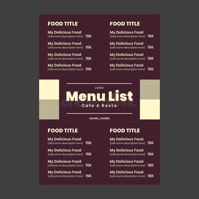 Menu Design for Business Vector Editable File Stock Vector ...