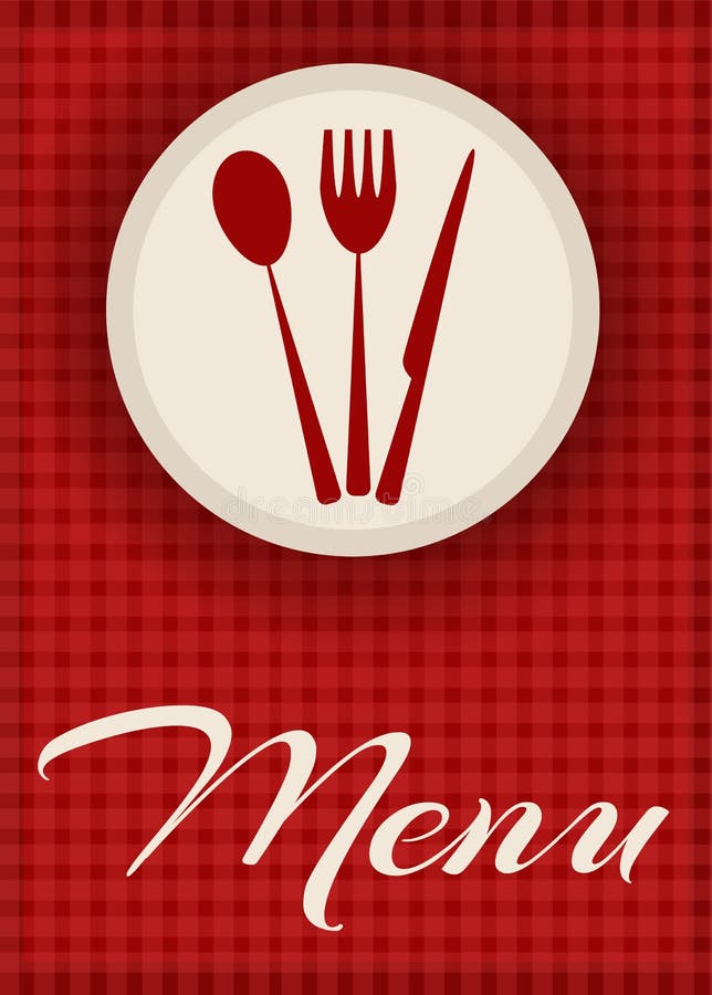 Menu Card - Red Gingham stock vector. Illustration of meal - 17859372