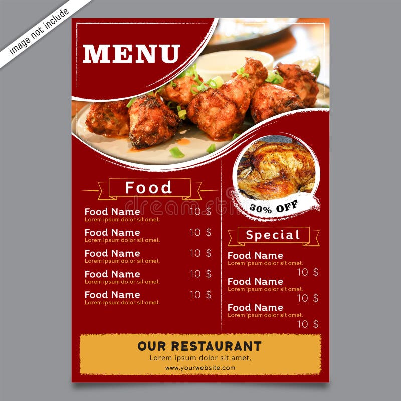 Menu Design Template with a Grunge Theme Stock Vector - Illustration of ...