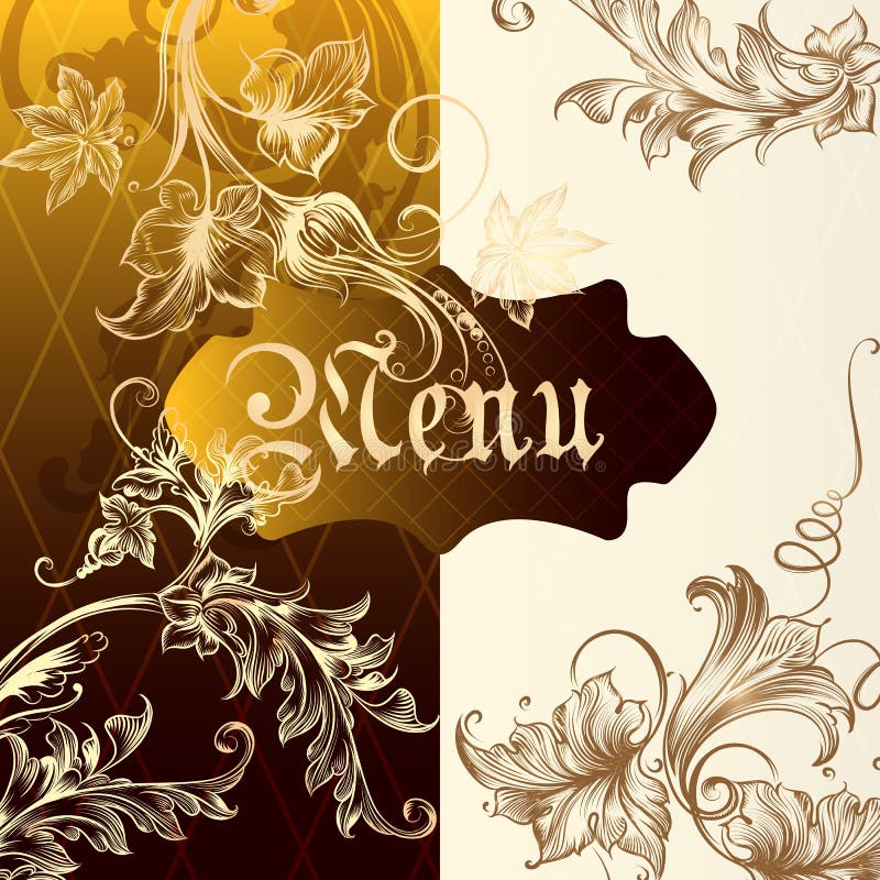 Menu Design in Luxury Royal Style Stock Vector - Illustration of ...