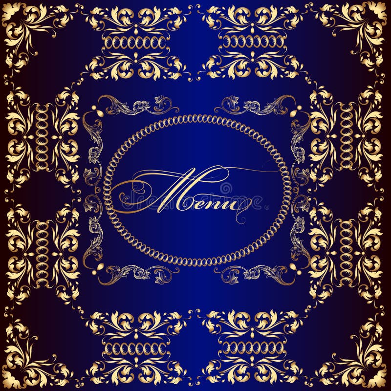 Menu Design in Vintage Royal Style Stock Vector - Illustration of ...