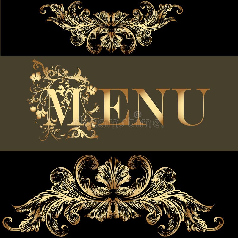 Menu Design in Vintage Style Stock Vector - Illustration of border ...