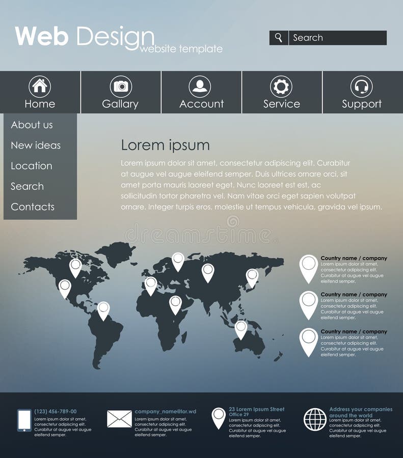Menu design for web site stock vector. Illustration of interface - 53582816