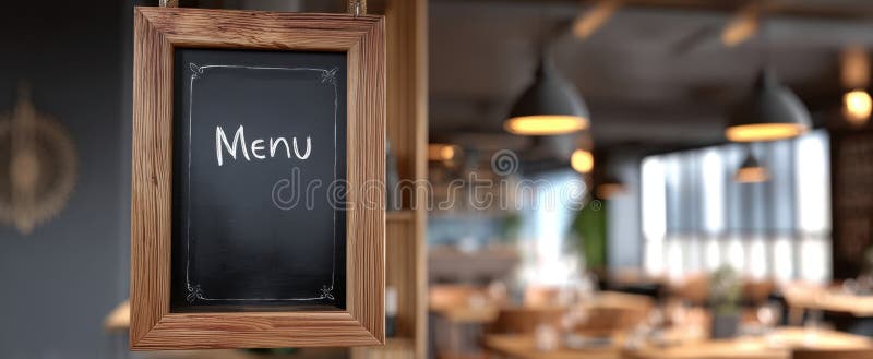 The Menu Displayed on a Stylish Chalkboard in a Modern Restaurant ...