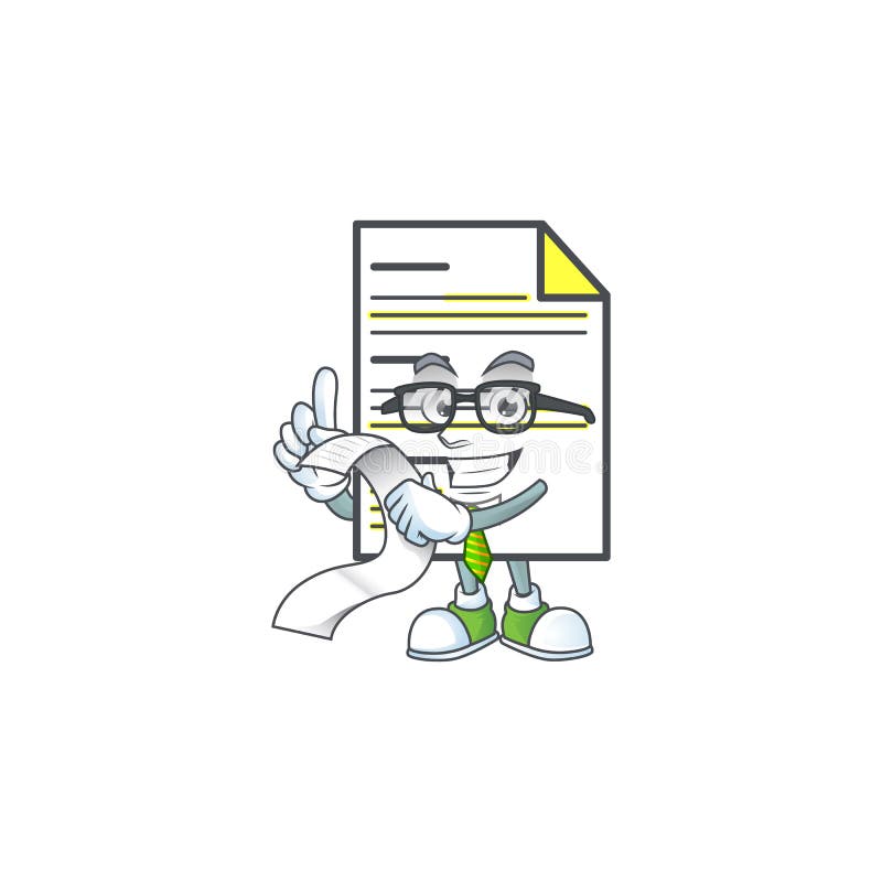 With Menu Document Template with Cartoon Character Shape Stock Vector ...