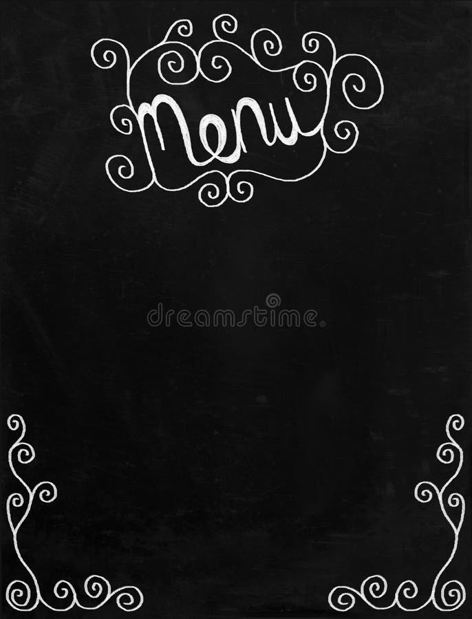 Menu Doodle Chalkboard Border Stock Illustration - Illustration of ...