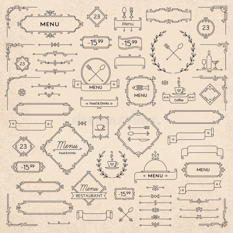 Menu elements stock vector. Illustration of document - 43900751