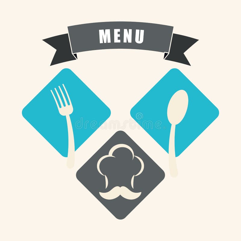 Menu En Restaurantpictogrammenontwerp Vector Illustratie - Illustration ...