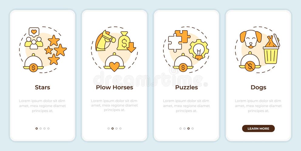 Menu Engineering Matrix Onboarding Mobile App Screen Stock Vector ...