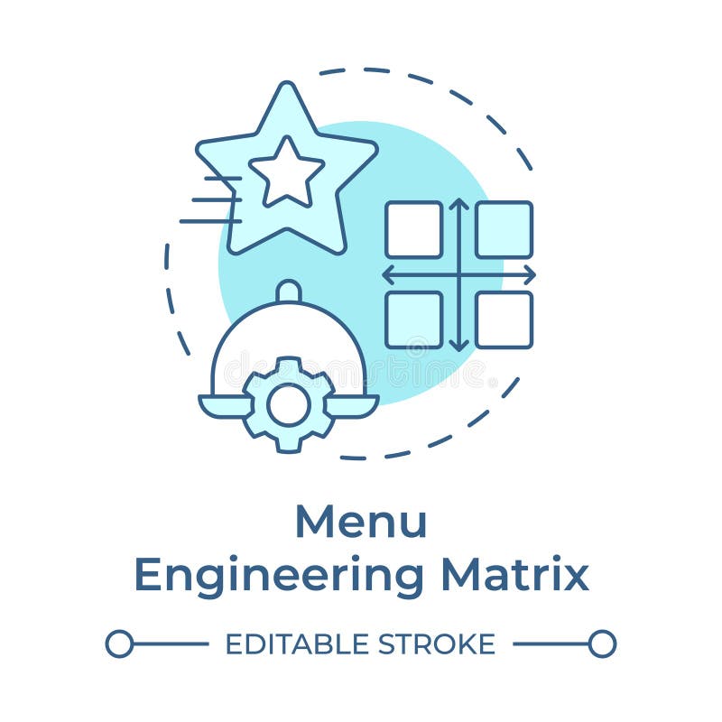 Menu Engineering Matrix Soft Blue Concept Icon Stock Illustration ...