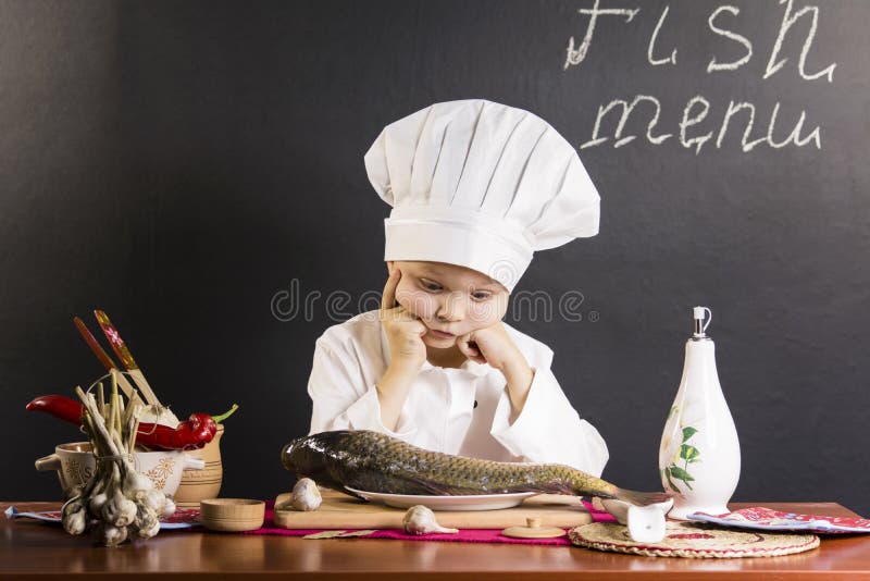 Menu of fish stock image. Image of chef, funny, prepares - 81242545