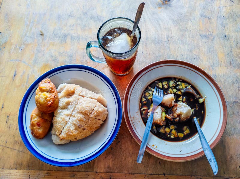 Menu of Fish Cake and Fresh Sweet Iced Tea Stock Photo - Image of ...