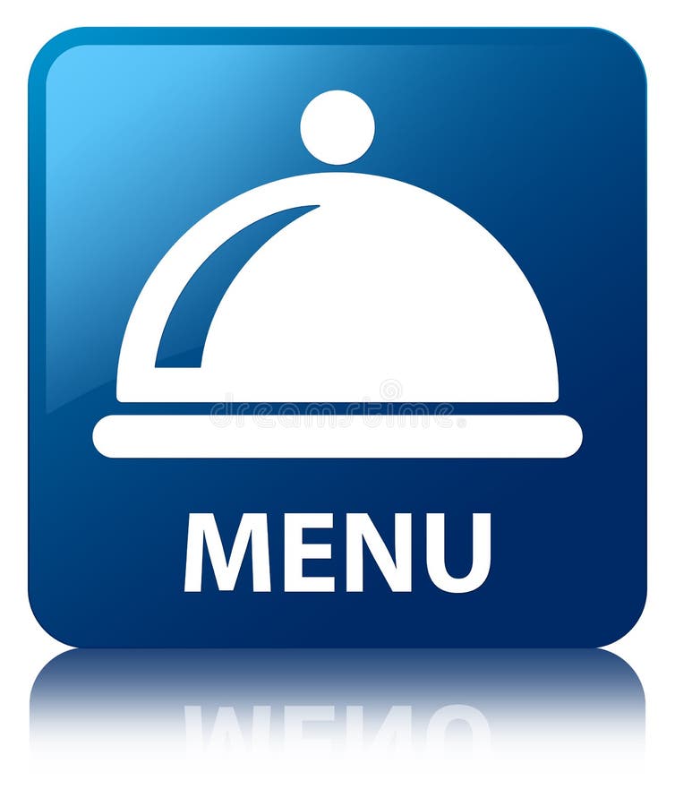 Menu (food Dish Icon) Blue Square Button Stock Illustration ...