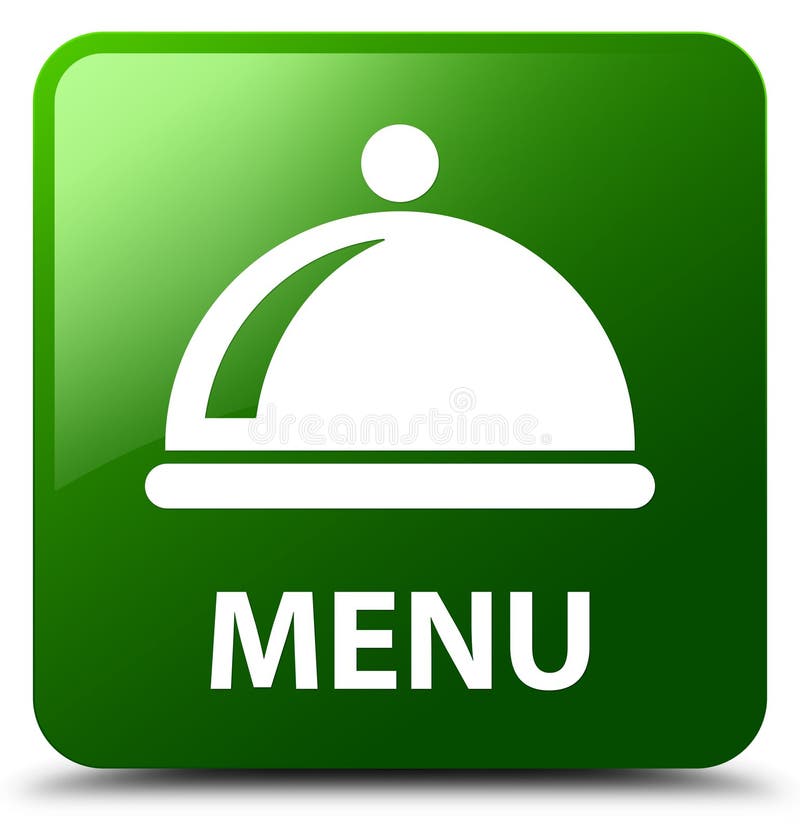 Menu (food Dish Icon) Green Square Button Stock Illustration ...