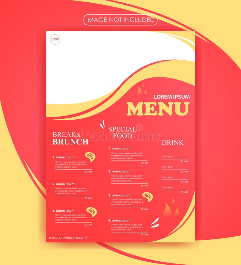 Menu Food Template Hot Design Stock Vector - Illustration of cafe, card ...