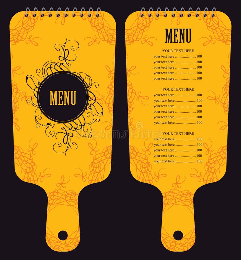 Menu in the Form of Cutting Board Stock Vector - Illustration of symbol ...