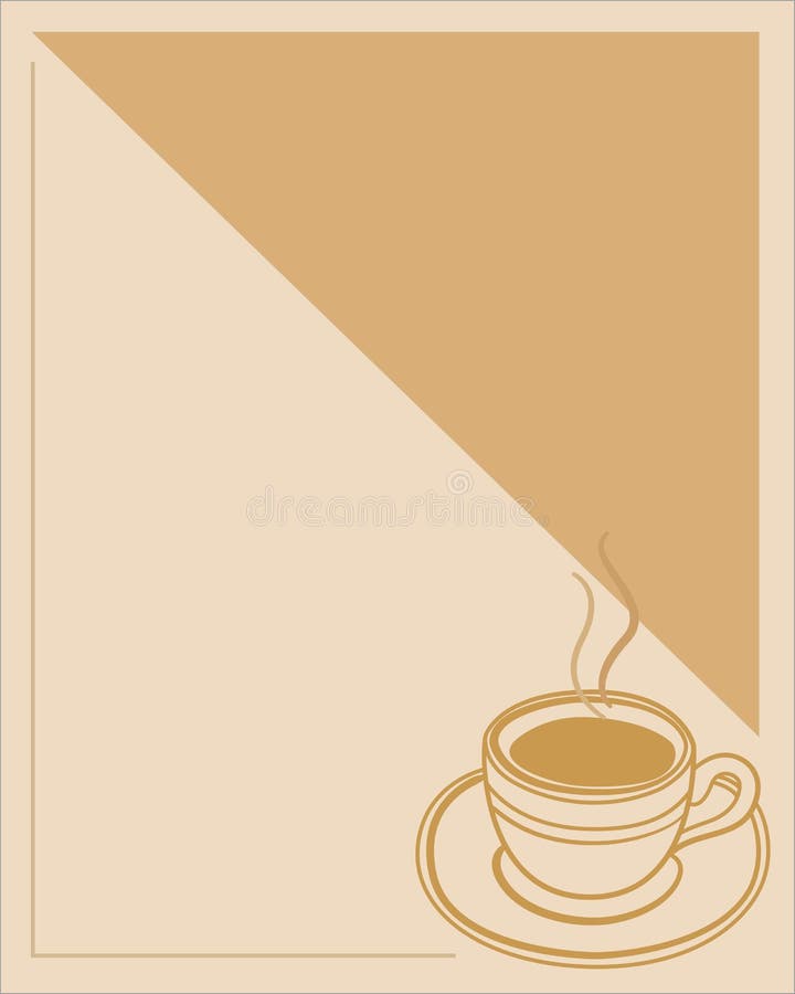 Menu Frame a Cup of Coffee with Cream. Stock Vector - Illustration of ...