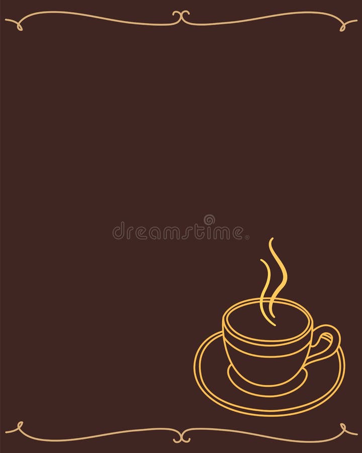 Menu Frame a Cup of Coffee with Cream. Stock Vector - Illustration of ...
