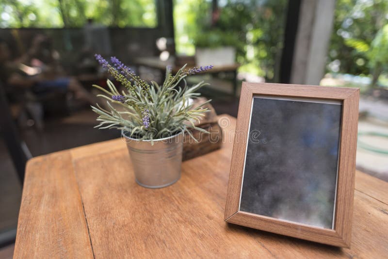 Menu Frame on Table in Restaurant Cafe Shop. Stock Photo - Image of ...