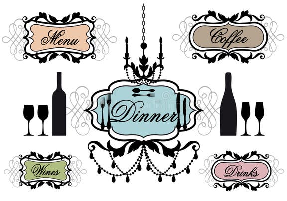 Menu frames for restaurant stock vector. Illustration of drink - 21945838