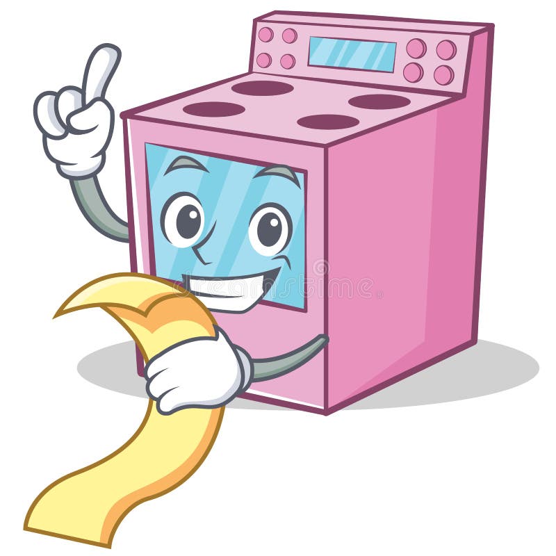 With Menu Gas Stove Character Cartoon Stock Vector - Illustration of ...
