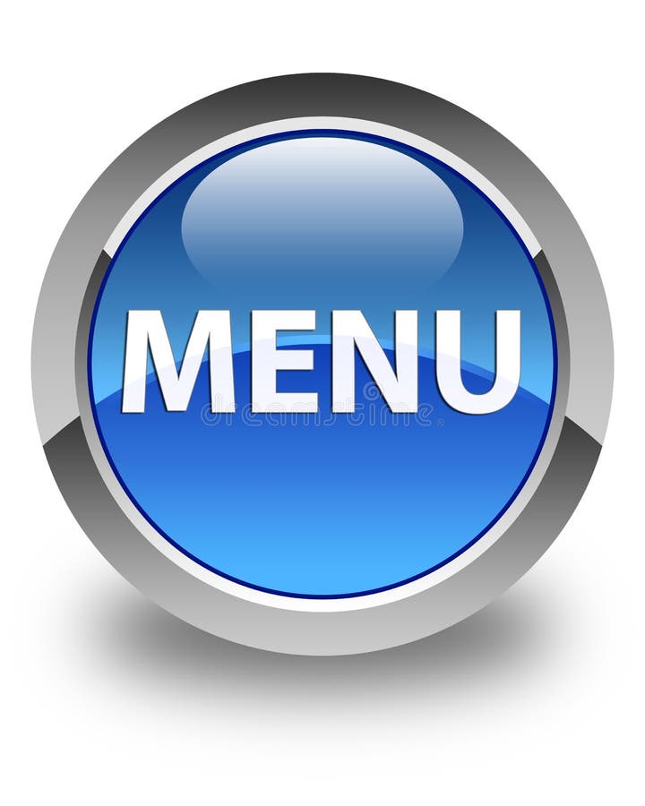 Menu Glossy Blue Round Button Stock Illustration - Illustration of word ...