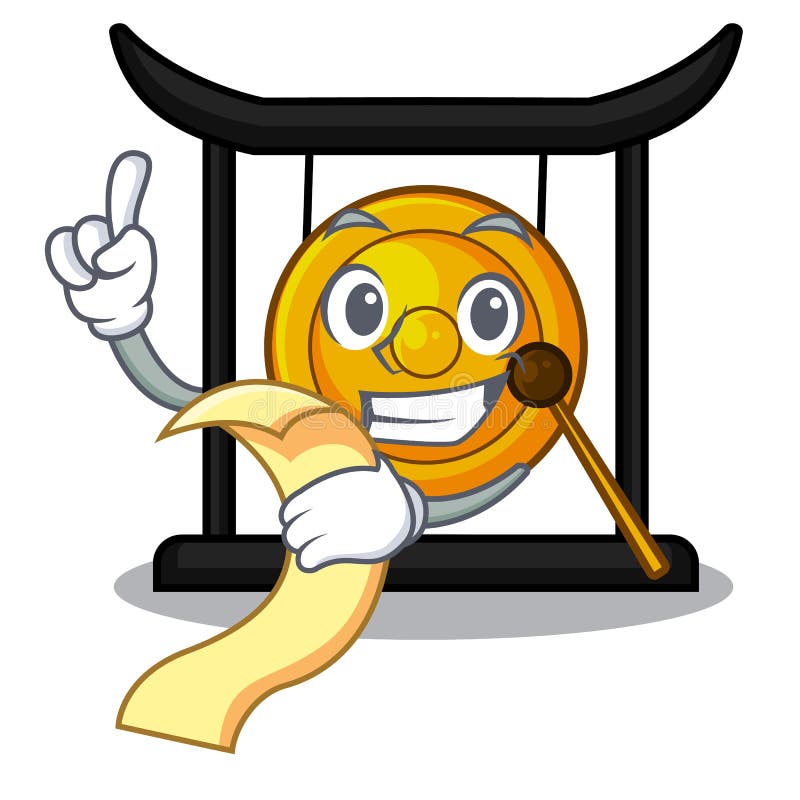 With Menu Golden Gong Isolated with the Mascot Stock Vector ...