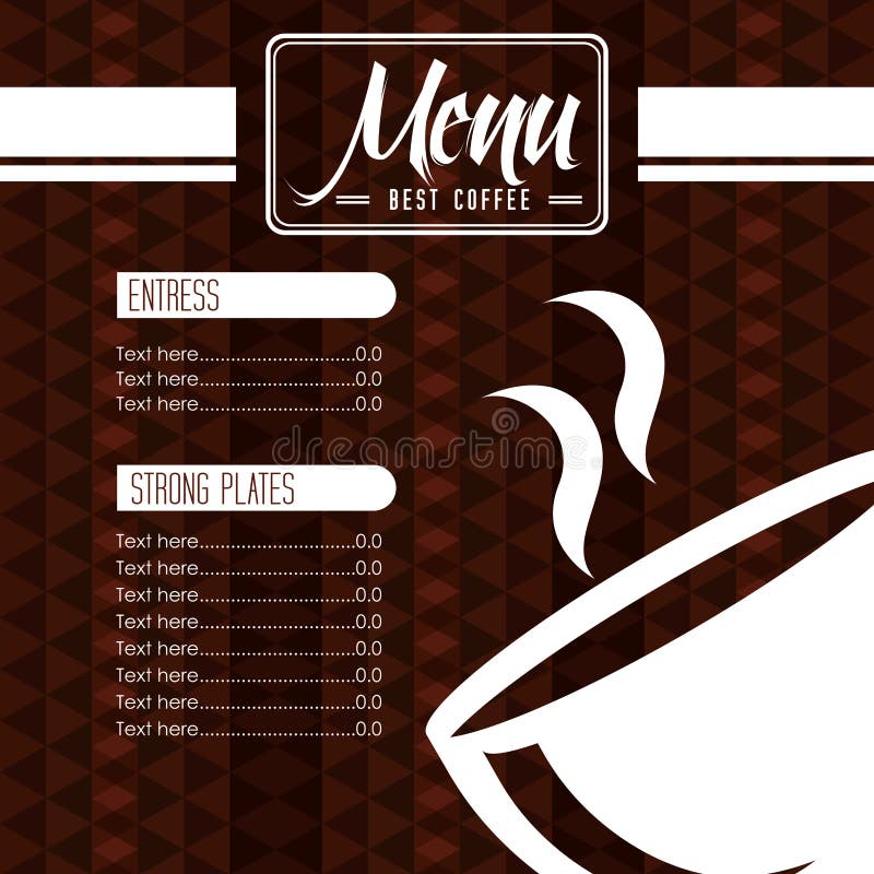 Menu good coffee stock vector. Illustration of template - 59943001