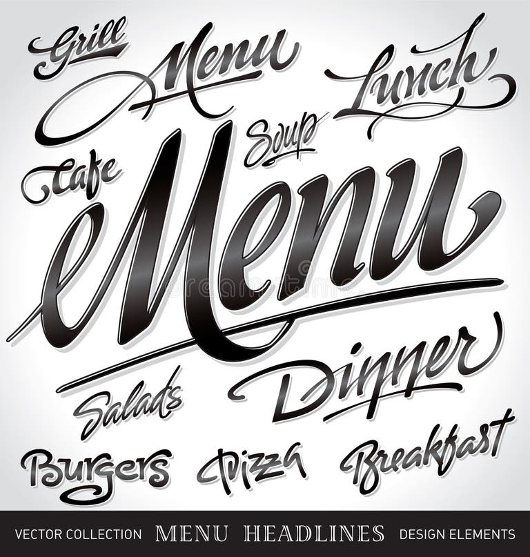 Menu Heading Stock Illustrations – 531 Menu Heading Stock Illustrations ...