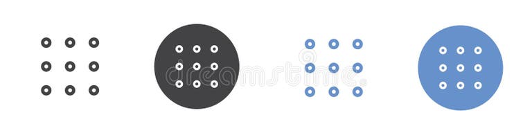 Menu Icon Flat Set in Black and White Color Stock Vector - Illustration ...