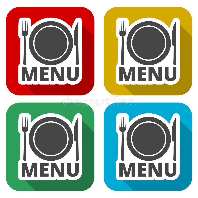 Menu Icon, Restaurant Sign Set Stock Vector - Illustration of cooking ...