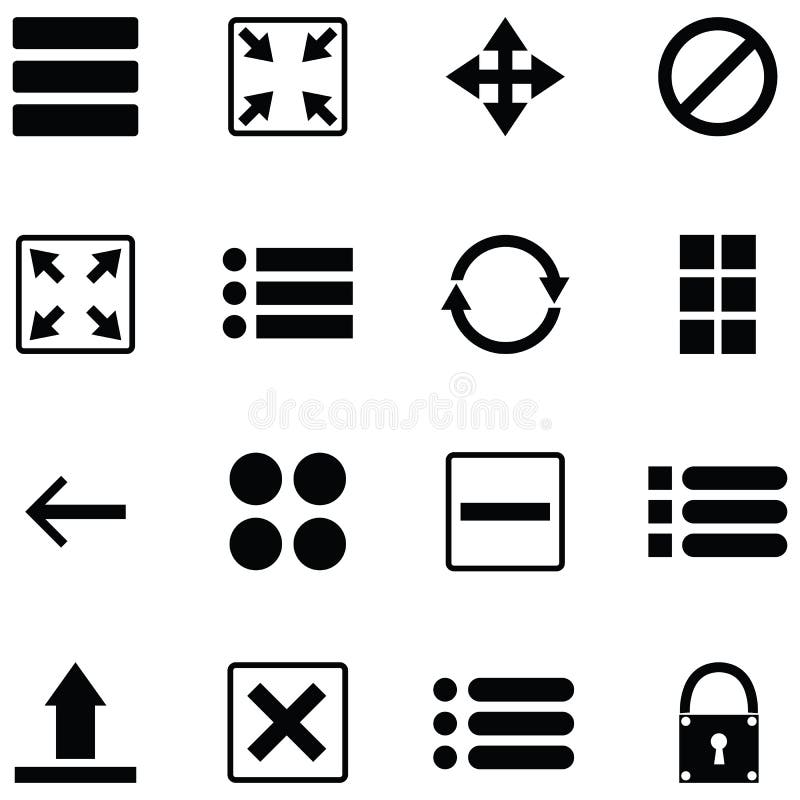 Menu icon set stock vector. Illustration of graphic - 107350314
