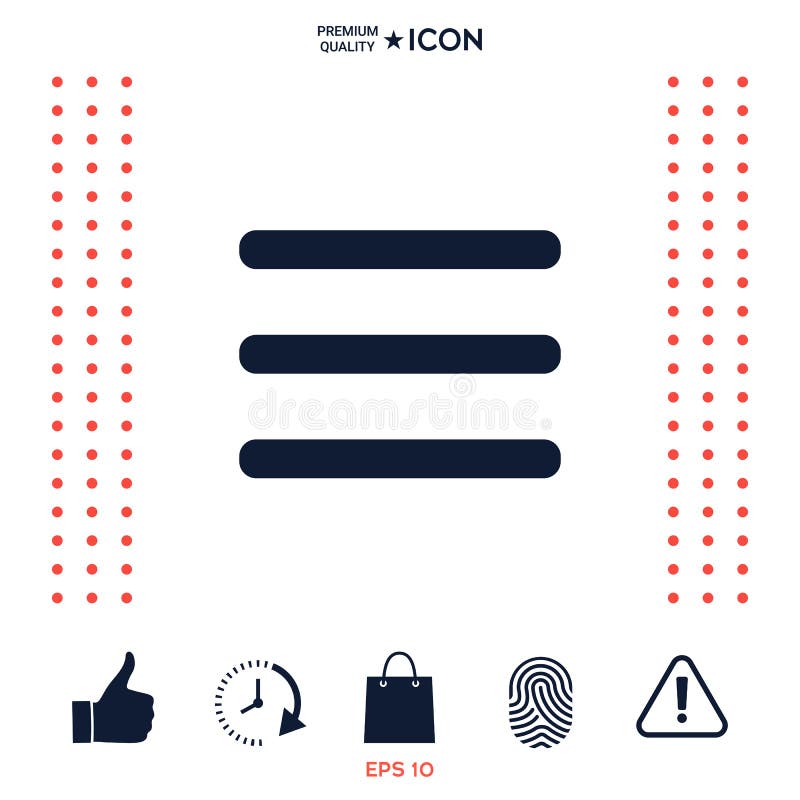 Menu Icon symbol stock vector. Illustration of application - 117975925