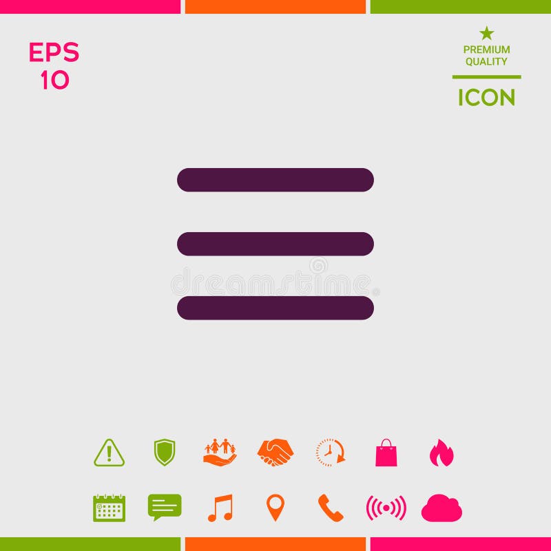 Menu Icon symbol stock vector. Illustration of dropdown - 118068256