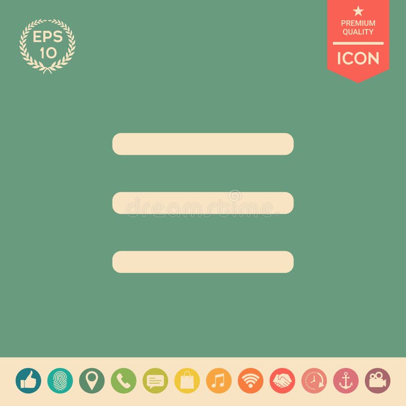 Menu Icon symbol stock vector. Illustration of portal - 119058502