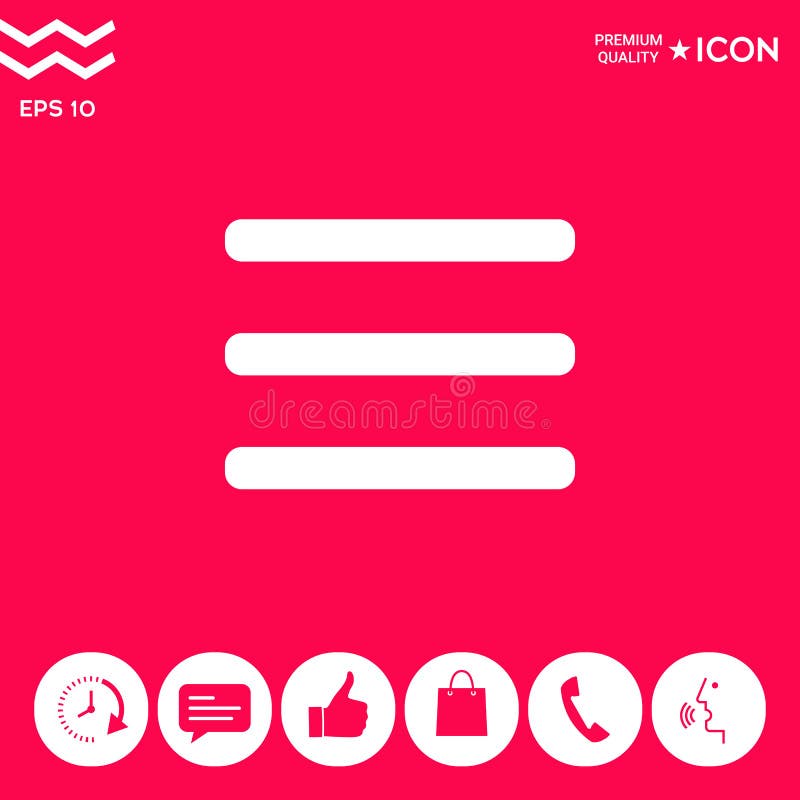 Menu Icon symbol stock vector. Illustration of modern - 119977076