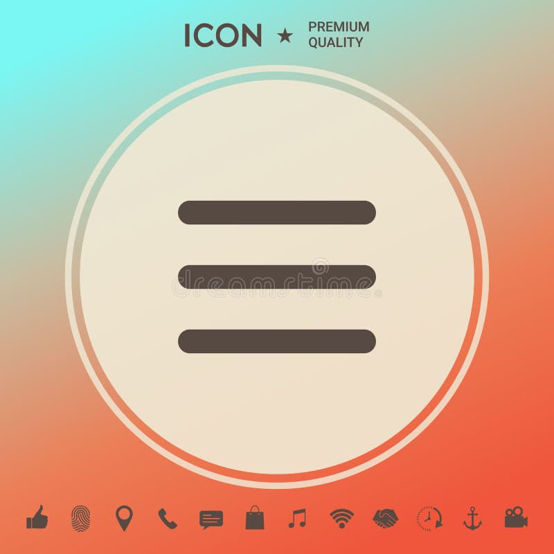 Menu Icon symbol stock vector. Illustration of sign - 120297524