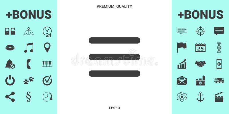 Menu Icon symbol stock vector. Illustration of page - 123478187