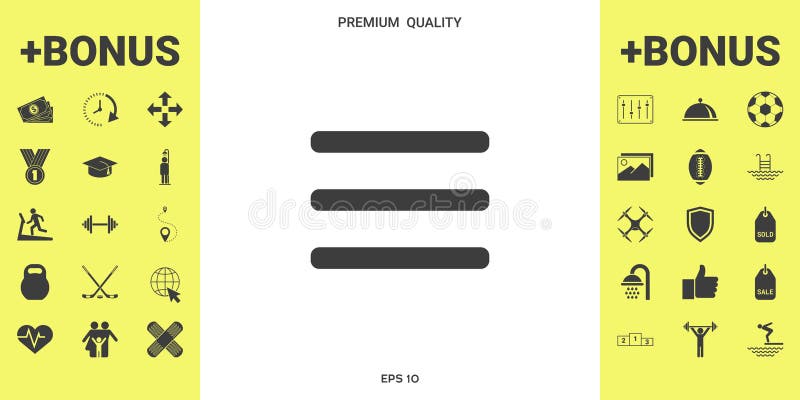 Menu Icon symbol stock vector. Illustration of button - 123763188