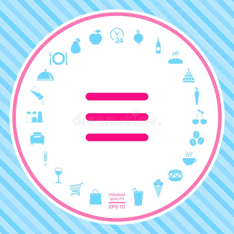 Menu Icon symbol stock vector. Illustration of game - 125085806