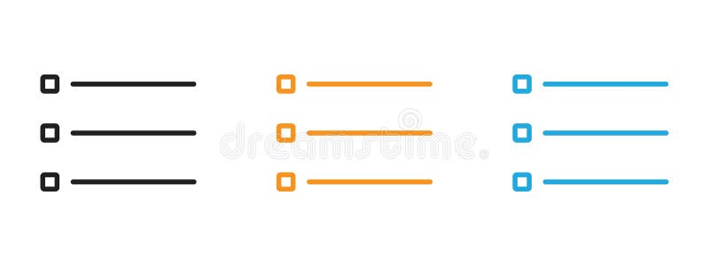 Menu Icon Thin Line Illustration Set Stock Vector - Illustration of ...